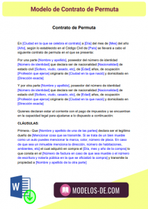 Modelo de Contrato de permuta en Word | Descarga Gratis